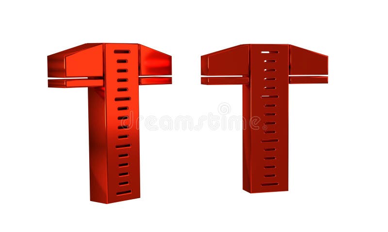 Red T-square Line for Professional Drafting Icon Isolated on ...