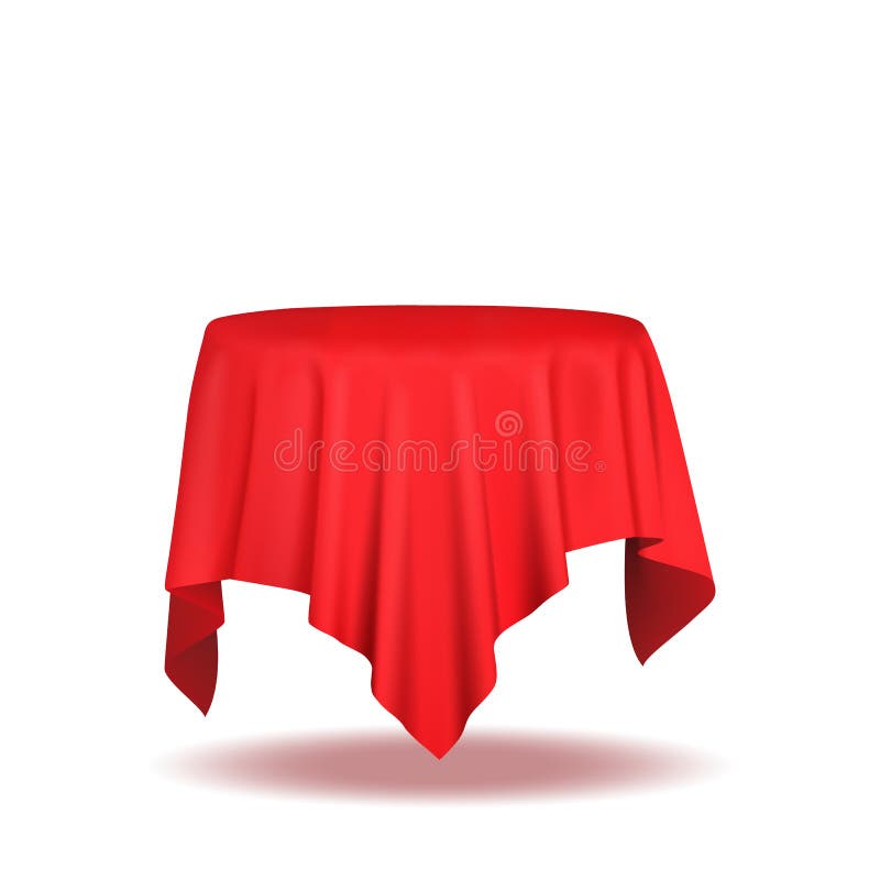 Red Table Cloth. Isolated on White Background Stock Illustration ...