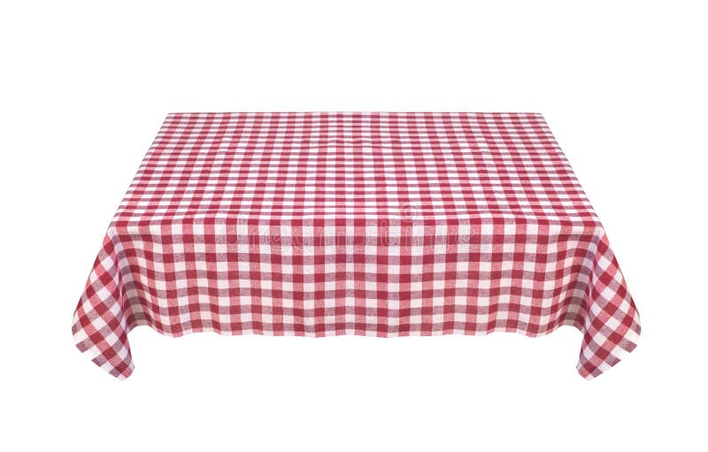 Red Table Clothe on the Table Isolated Stock Image - Image of folded ...