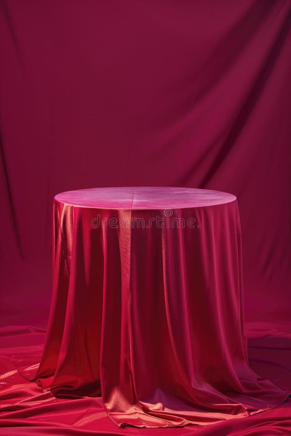 Red Table Cover with Reflection Stock Image - Image of reflection ...
