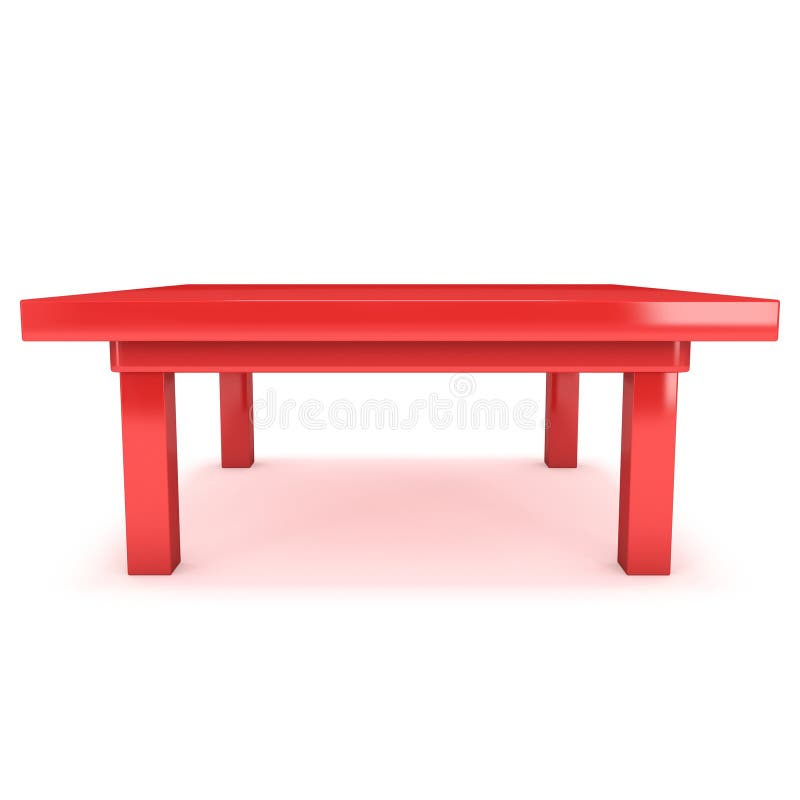 Red Table 3D stock illustration. Illustration of furnishing - 82621858