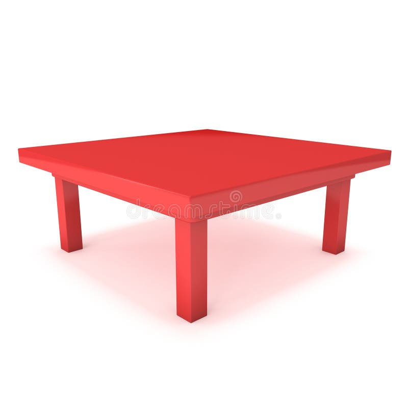 Red Table 3D stock illustration. Illustration of furnishing - 82696811