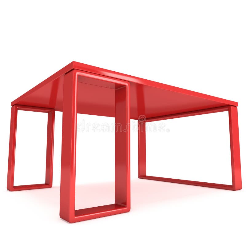 Red Table 3D stock illustration. Illustration of board - 84059899