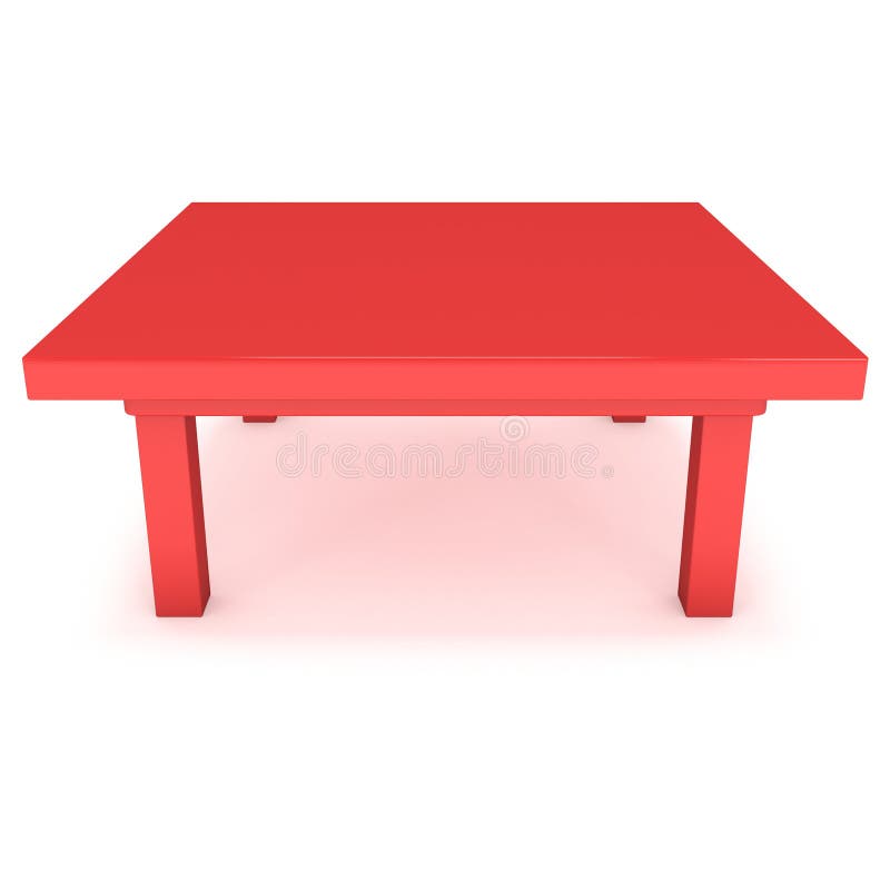 Red Table 3D stock illustration. Illustration of design - 82665505