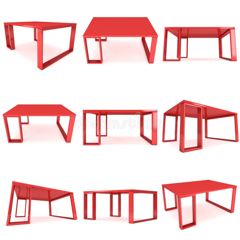 Red Table 3D stock illustration. Illustration of office - 84057405