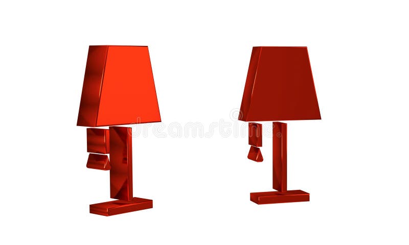 Red Table Lamp Icon Isolated on Transparent Background. Stock ...