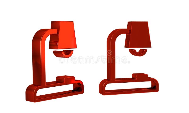 Red Table Lamp Icon Isolated on Transparent Background. Stock ...