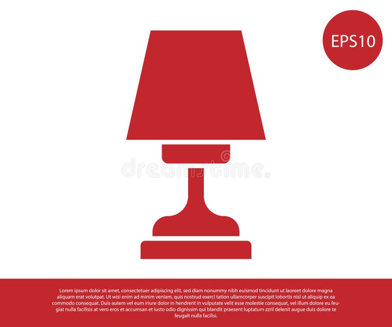 Red Table Lamp Icon Isolated on White Background. Vector Stock Vector ...