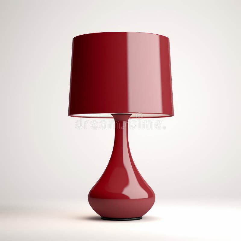 Contemporary Diy Red Table Lamp with Minimal Crimson Shape Stock ...