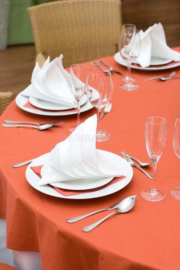 Red Table Set for Dinner stock photo. Image of dining - 13739358