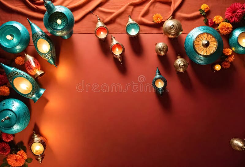 A Red Table Set Up with a Bunch of Vases and Islamic Middle East ...