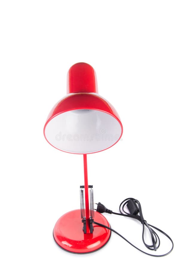 The Red Table Top Adjustable Lamp Isolated on White Stock Image - Image ...