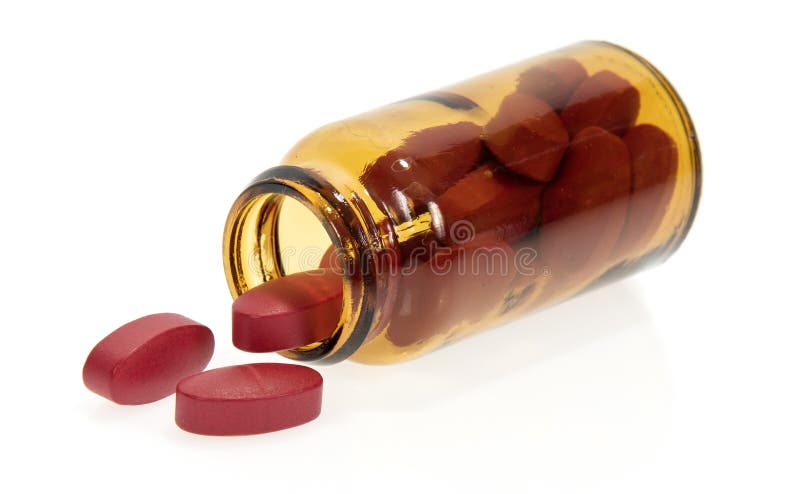 Red tablets and bottle stock photo. Image of tablets - 41889686