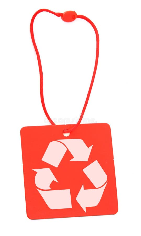 Red Tag with Recycle Symbol Stock Image - Image of conservation, close ...