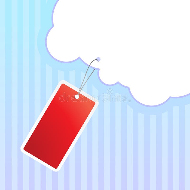Red tag on string. stock vector. Illustration of drop - 10384446