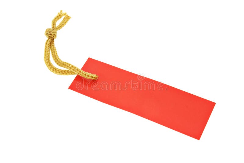 Red tag with string stock image. Image of plain, discounted - 4420697