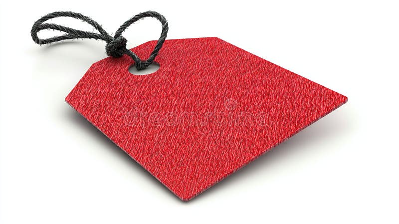 Red Tag, String, Blank, White Background, Sale Label Stock Illustration ...