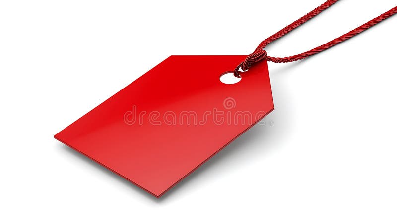 A Red Tag with a White Background Stock Illustration - Illustration of ...