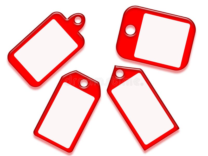 Red Tags on Shape Variation Stock Illustration - Illustration of ...