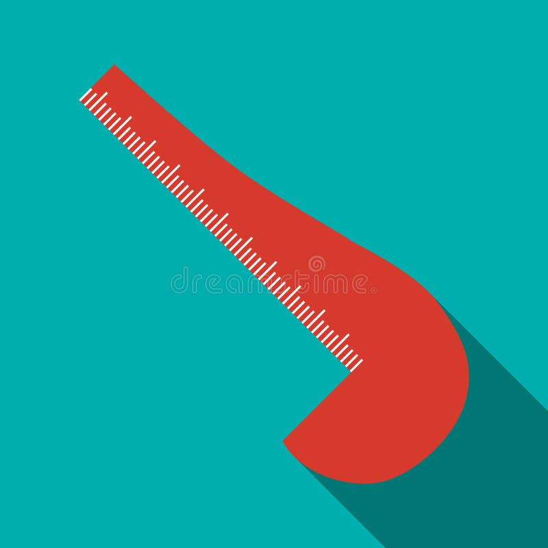 Red Tailors Ruler Icon, Flat Style Stock Vector - Illustration of ...