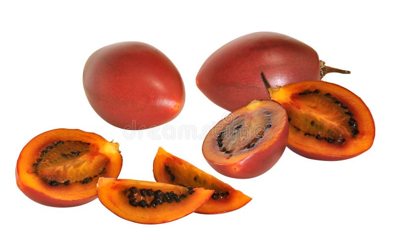 Red Tamarillo Fruit with Cross Sections Stock Photo - Image of pulpy ...