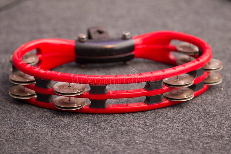 Red tambourine stock photo. Image of dance, rhythm, dirty - 33028246