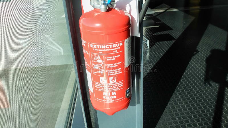 Red Tank of Fire Extinguisher. Fire Extinguishing System Editorial ...