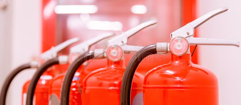 Red Tank of Fire Extinguisher Overview of a Powerful Industrial Fire ...