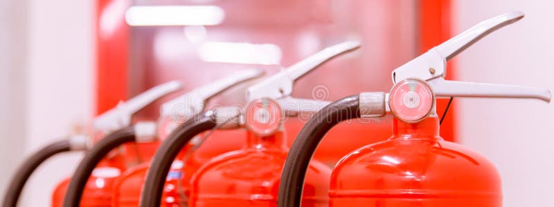 Red Tank of Fire Extinguisher Overview of a Powerful Industrial Fire ...