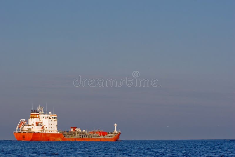Red tanker, blue sea stock photo. Image of maritime, naval - 2183246