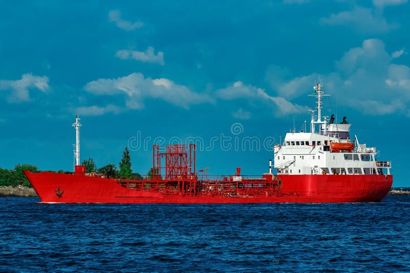 Red tanker ship stock image. Image of heavy, boat, ship - 99717859