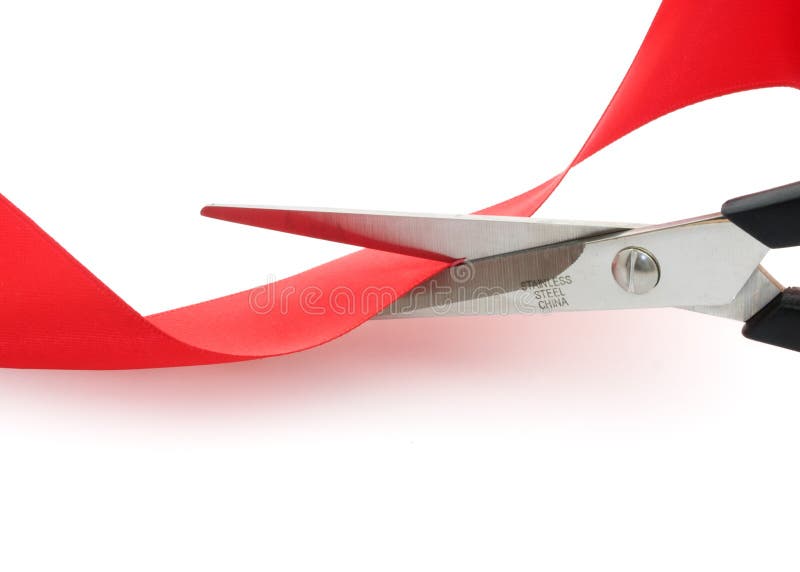 Red Tape stock image. Image of cloth, scissors, blades - 12180799