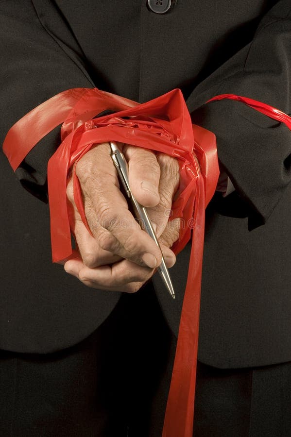 Red Tape stock photo. Image of limiting, caught, inability - 2222328