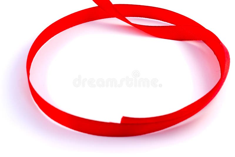 Red Tape Loop on White Background Stock Photo - Image of loop, ornament ...