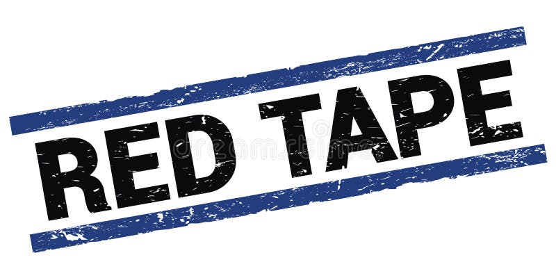 RED TAPE Text on Black-blue Rectangle Stamp Sign Stock Illustration ...