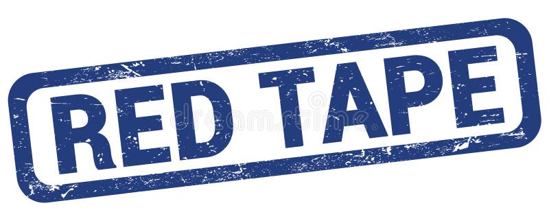 RED TAPE Text Written on Blue Rectangle Stamp Stock Illustration ...