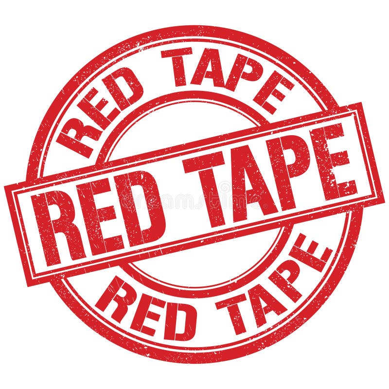RED TAPE Written Word on Red Stamp Sign Stock Illustration ...