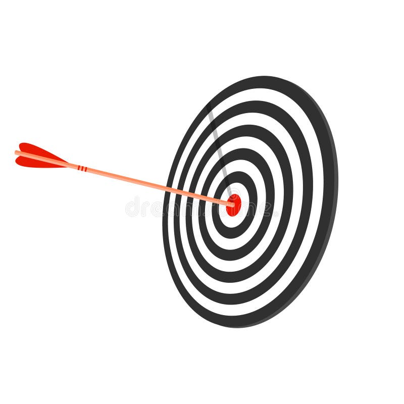 Red Target with Arrow, Flat Style, Long Shadow, Vector Eps10 ...
