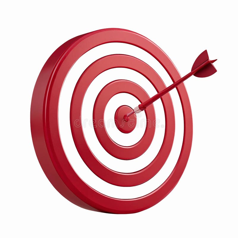 Red Target with Arrow Hitting Bullseye Symbolizing Success and ...