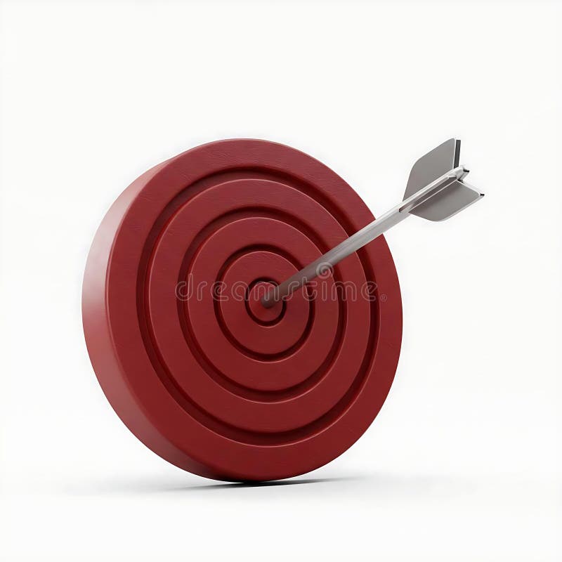 Red Target Bullseye with Arrow Hit Stock Illustration - Illustration of ...