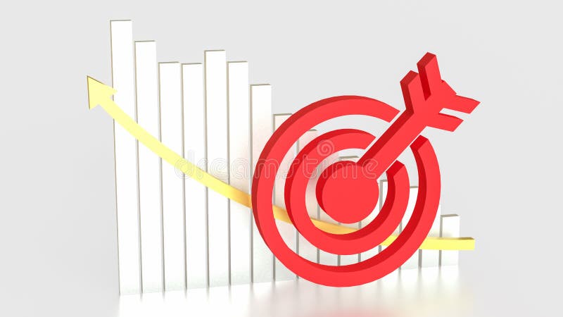 The Red Target for Business Concept 3d Rendering Stock Illustration ...