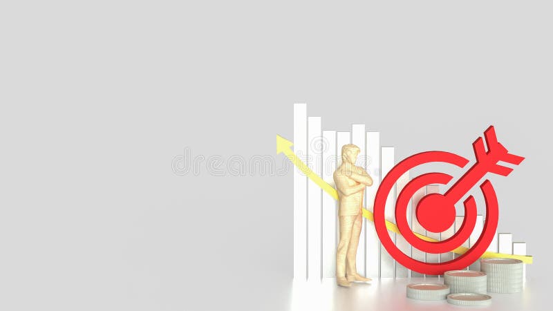 The Red Target for Business Concept 3d Rendering Stock Illustration ...