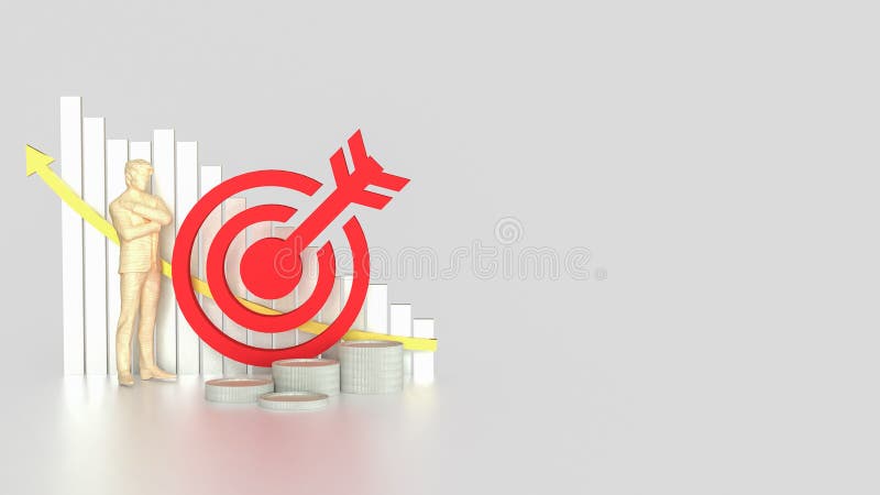 The Red Target for Business Concept 3d Rendering Stock Illustration ...