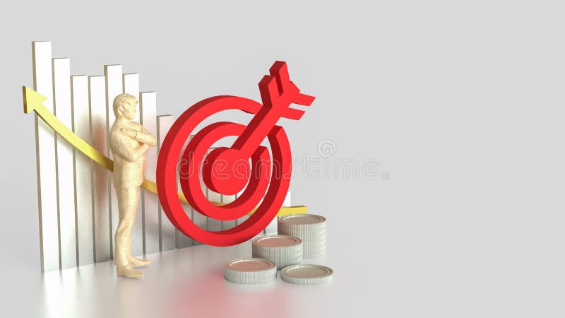 The Red Target for Business Concept 3d Rendering Stock Illustration ...