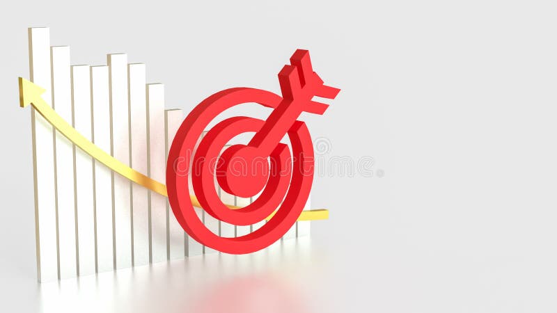 The Red Target for Business Concept 3d Rendering Stock Illustration ...