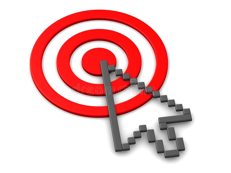Target and Cursor 3D stock illustration. Illustration of business ...