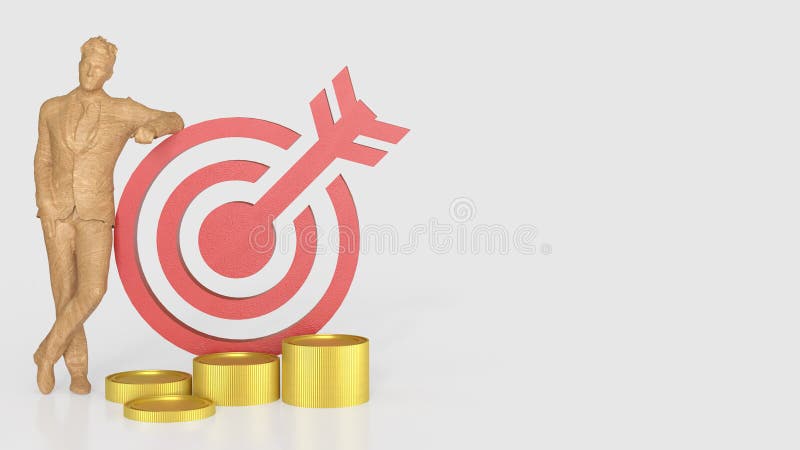 The Red Target and Gold Coins for Business Concept 3d Rendering Stock ...