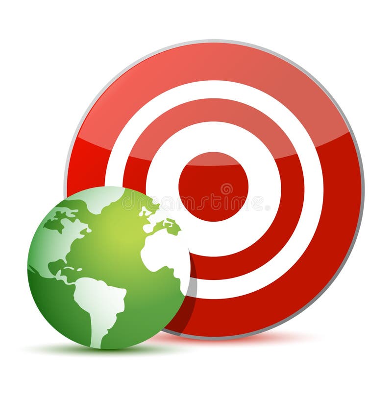 Red Target Green Globe Illustration Design Stock Illustration ...