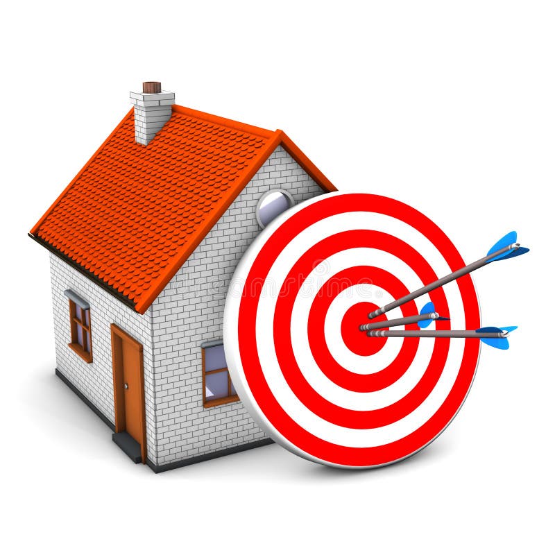 Red Target House stock illustration. Illustration of concept - 53574197