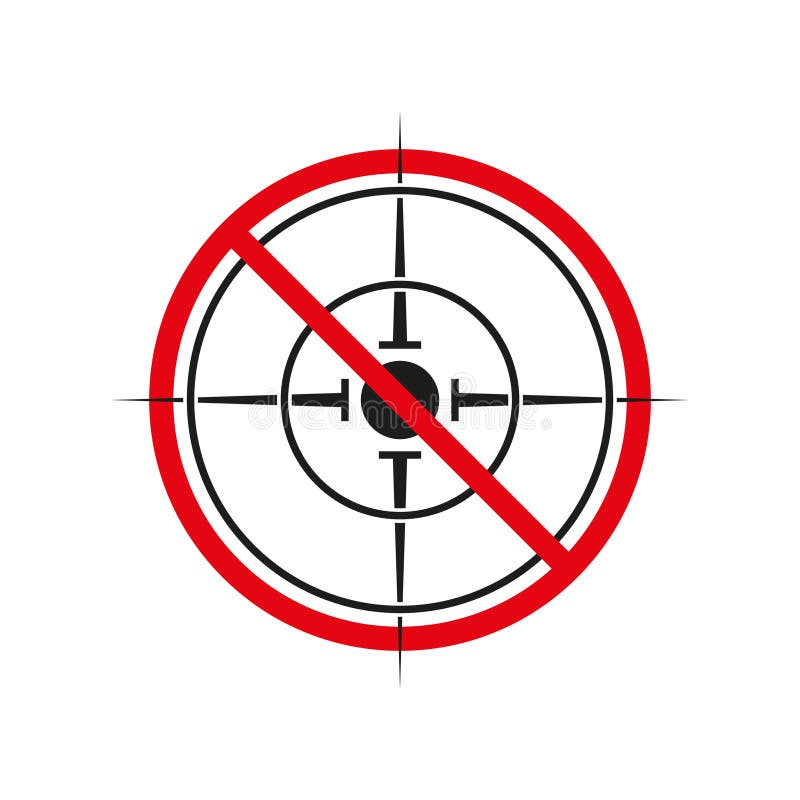 Red Target Icon. Crossed Circle Sign. No Aim Symbol. Vector Prohibition ...